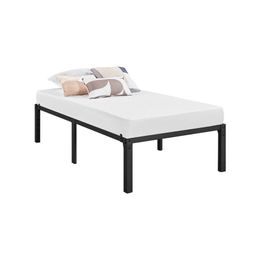 Bettrahmen 36cm h Metallbett mit Lattenrost, Bettgestell aus Metall, Modern Doppelbett Einzelbett Leichte Montage, Schwarz 90 x 190 cm - Yaheetech