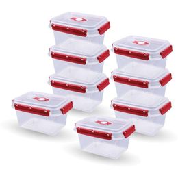 Bestlivings Frischhaltedosen für Lebensmittel ( 1,5 l ) - 8er Pack Rot - Vorratsdose luftdicht, Aufbewahrungsbox Meal Prep Box, Lunchbox, bpa Frei - Rot