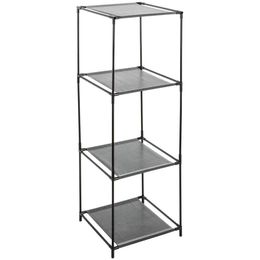 Bücherregal mit 4 Böden, stabiler Stand aus Metall, 34 x 34 x 104 cm