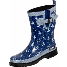 Saliha - Damen Regenstiefel Marleen dk.blau/multi Gr. 42 - Blau