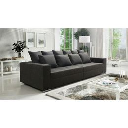 Modernes Big Sofa Wohnlandschaft Sofa Couch Jumbo 4 - Grau Leder Imitation