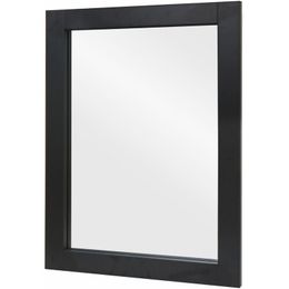 Wandspiegel HHG 631, Badezimmer Badspiegel Spiegel Badmöbel, MVG-zertifiziert 72x52cm schwarz - black