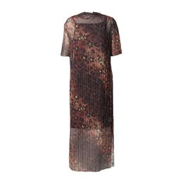 FROG BOX Frogbox Kleid Damen Größe 40 braun / gelb / schwarz Winterkleid