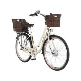 Fischer CITA ER 1804 Citybike (Laufradgröße: 28 Zoll, Damen-Rad, 317 Wh, Elfenbein glänzend)