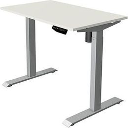 Kerkmann Move 1 elektrisch höhenverstellbarer Schreibtisch weiß rechteckig, T-Fuß-Gestell silber 100,0 x 60,0 cm