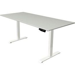 Kerkmann Move 1 elektrisch höhenverstellbarer Schreibtisch lichtgrau rechteckig, T-Fuß-Gestell weiß 180,0 x 80,0 cm