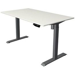 Kerkmann Move 1 elektrisch höhenverstellbarer Schreibtisch weiß rechteckig, T-Fuß-Gestell grau 140,0 x 80,0 cm