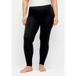 sheego Große Größen: Doppelpack Leggings, mit Stretchbund, rot+schwarz, Gr.60