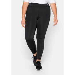 sheego Große Größen: Sportleggings in 7/8-Länge, schwarz, Gr.48