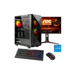 Hyrican Striker SET02387 Gaming-PC-Komplettsystem (24", Intel® Core i5 13400F, RTX 4060Ti (16GB), 16 GB RAM, 1000 GB SSD, DDR5, Windows 11, inklusive 24" Curved Monitor AOC C24G2AE/BK), schwarz