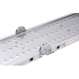 Hailo Gelenkleiter M60, Aluminium-Universalleiter 4x3 Sprossen, silberfarben