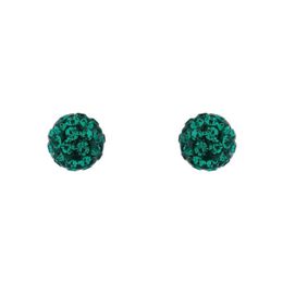 Amor Paar Ohrstecker Kugel, rund, 9155231, mit Kristallglas, grün|silberfarben