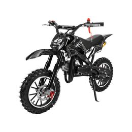Actionbikes Motors Kinder-Crossbike Delta, Benzin-Kindermotorrad, 49 ccm, bis zu 40 km/h, Scheibenbremsen, ab 5 Jahren (Schwarz)