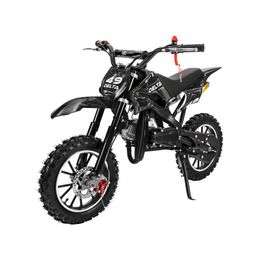 Actionbikes Motors Mini-Crossbike Delta, Benzin-Motorrad, Pocketbike, Dirtbike, 49 ccm, bis zu 40 km/h, Scheibenbremsen (Schwarz)