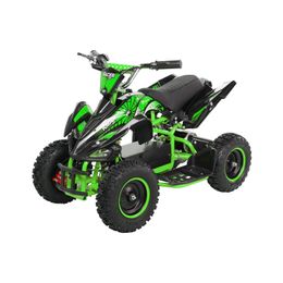 Actionbikes Motors Kinderquad Racer 1000, Pocket-Quad mit 1000 Watt Elektromotor, 3 Batterien, Stoßdämpfer, bis 25 km/h (Schwarz/Grün)