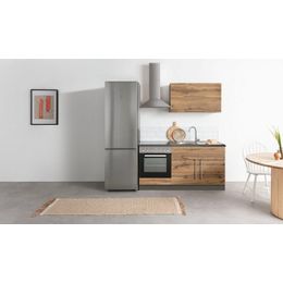 Kochstation Küchenzeile KS-Samos, mit E-Geräten, Breite 160 cm, braun