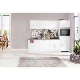 HELD MÖBEL HELD MÖBEL Küchenzeile Visby, mit E-Geräten, Breite 240 cm inkl. Kühlschrank, weiß