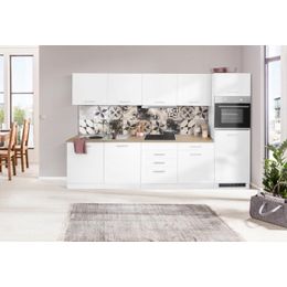 HELD MÖBEL HELD MÖBEL Küchenzeile Visby, mit E-Geräten, Breite 300 cm inkl. Kühlschrank, weiß