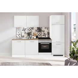 HELD MÖBEL HELD MÖBEL Küchenzeile Visby, mit E-Geräten, Breite 240 cm inkl. Kühlschrank, weiß
