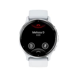 Garmin VENU® 3 Smartwatch faserverstärktes Polymer Silikon, 22 mm, Steinweiss/Silber