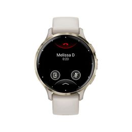 Garmin VENU® 3s Smartwatch faserverstärktes Polymer Silikon, 18 mm, Elfenbein/Softgold