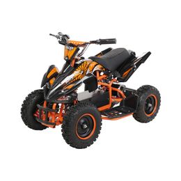 Actionbikes Motors Kinderquad Racer 1000, Pocket-Quad mit 1000 Watt Elektromotor, 3 Batterien, Stoßdämpfer, bis 25 km/h (Schwarz/Orange)