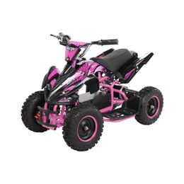 Actionbikes Motors Kinderquad Racer 1000, Pocket-Quad mit 1000 Watt Elektromotor, 3 Batterien, Stoßdämpfer, bis 25 km/h (Schwarz/Pink)
