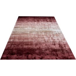 Teppich Home Affaire "Katalin, handgewebt, Teppiche aus 100% Viskose, farblich changierend" Gr. B/L: 200 cm x 290 cm, 10 mm, 1 St., lila (mauve) Esszimmerteppiche