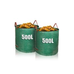 BigDean Gartensack 2x Laubsammler Gartenabfallsack 500 Liter robust selbststehend