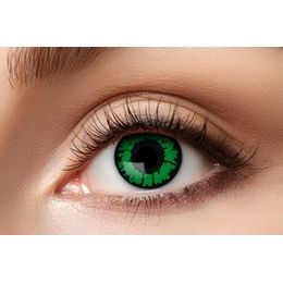 Eyecatcher Jahreslinsen Reptile grüne Kontaktlinse mit Minus Sehstärken