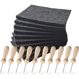 LK Trend & Style Bastelfilz Hochwertiges Prickel Set Filz mit Nadel für Kinder und Erwachsene