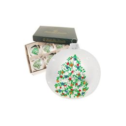Krebs Glas Lauscha Christbaumschmuck Silber matt 8cm Glaskugel Weihnachtsbaum mundgeblasen und handdekorier