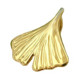Gallay Kettenanhänger Anhänger 12mm Ginkgoblatt glänzend 9Kt GOLD (1-tlg)