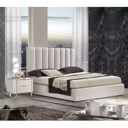 JVmoebel Schlafzimmer-Set Schlafzimmer Set Luxus Bett 2x Nachttische Design neu weiß 3tlg
