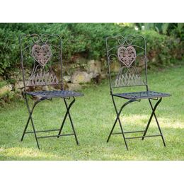 aubaho Gartenstuhl 2x Gartenstuhl Paar Stuhl Bistrostuhl Eisen Antik-Stil Gartenmöbel bra