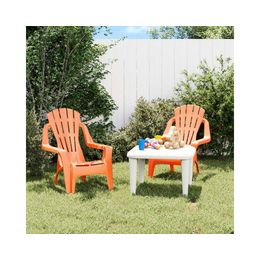 DOTMALL Stuhl Gartenstühle 2 Stück für Kinder Orange PP Holzoptik