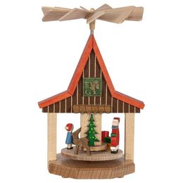 Richard Glaesser Weihnachtspyramide Wärmespiel Adventshaus mini mit Weihnachtsmann