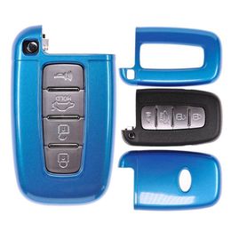 mt-key Schlüsseltasche Autoschlüssel Hardcover Schutzhülle Metallic Blue