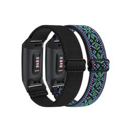 zggzerg Uhrenarmband 2 Stück Elastische Armband Kompatibel für Fitbit Charge