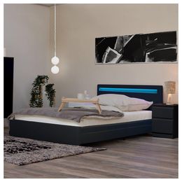 Home Deluxe Bett LED Bett NUBE mit Schubladen (Set