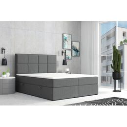 Möbel Punkt Boxspringbett Portofino Grau Schwarz (Kassetten