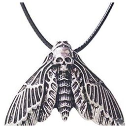 GelldG Flügelanhänger Skull Halskette mit Totenkopf-Anhänger Legierung mit Lederschnur