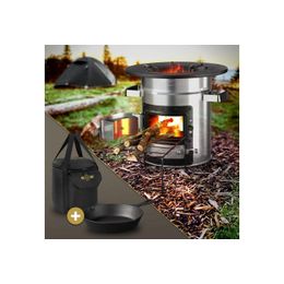 BBQ Boss Feuerstelle Camping BBQ Holzofen Outdoor-Küche Raketenherd Dutch Oven Campinggrill