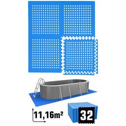 Eyepower Bodenmatte 11,2 m² Poolunterlage 32 EVA Matten 62x62 Set