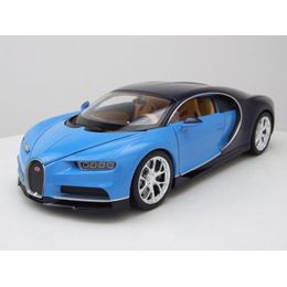 Welly Modellauto Bugatti Chiron 2017 blau dunkelblau Modellauto 1:24 Welly