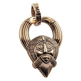 HOPLO Kettenanhänger Odin-Anhänger Krieger Gottheit Runen Bronze Anhänger Schmuck Wikinger