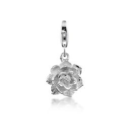 NENALINA Charm-Einhänger Anhänger Lotus Blüte Floral Flower 925 Silber