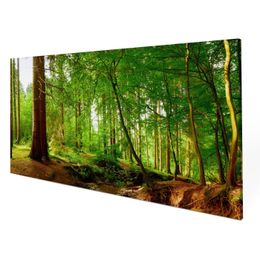 wandmotiv24 Leinwandbild Bach im Wald