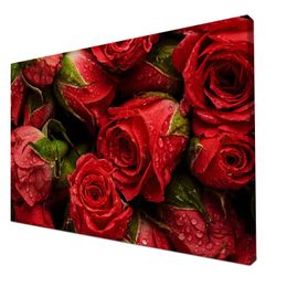 wandmotiv24 Leinwandbild rote Rosen Blüten