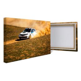 wandmotiv24 Leinwandbild Rallye Auto